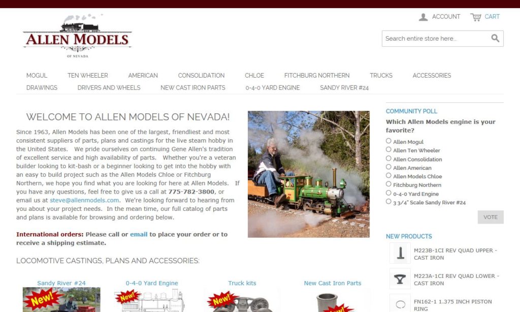 Allen Models • Drawings and Castings • Nevada • Wild About Steam